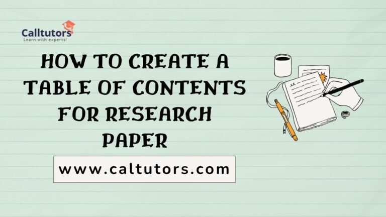 Table of Contents for Research Paper: A Comprehensive Guide